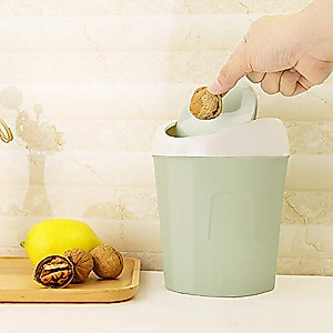 D-GROEE Mini Trash Can with Lid, Home Desktop Mini Covered Trash Garbage Can Storage Box Organizer Waste Bin Green