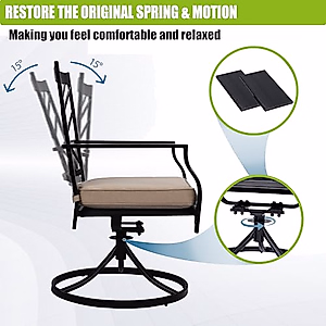 Lumpro Spring Plate Replacement Parts Fiberglass Rocking Plate for Patio Furniture Swivel Rocker Lawn Rocking Chair Repair 5'' x 2.5'' x 0.25'' (10 Pack)