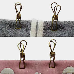 50 Pcs Gold Clothes Pins, AITRAI Heavy Duty ClothesPins Stainless Steel Wire Clothes Pins Laundry Clips for Clothesline Hanging Clothes Outdoor Travel Camping