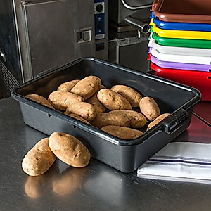 Carlisle FoodService Products N4401003 Comfort Curve™ Ergonomic Wash Basin Tote Box, 5" Deep, Black (Pack of 12)