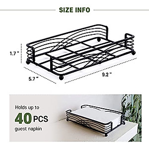 LEVIMETREE Guest Towel Napkin Holder – Cast Iron Black Napkin Holder for Table – Versatile and Modern Bathroom Napkins Guest Disposable – Premium Paper Hand Towels Kitchen Caddy