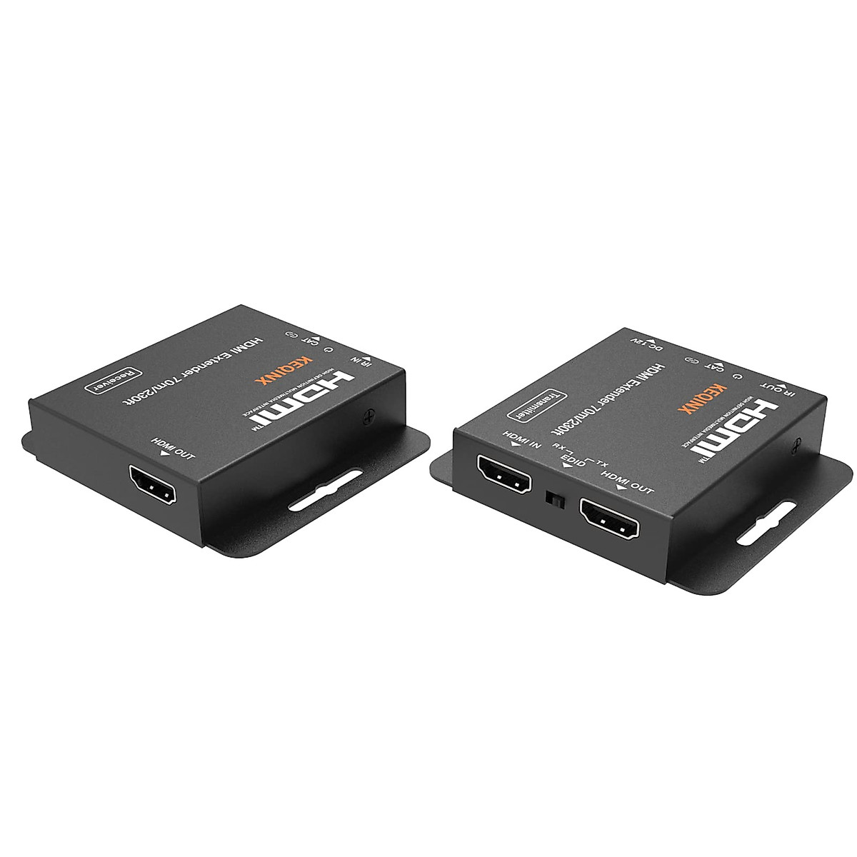 KEQINX 4K HDMI Extender 230ft HDMI Baluns POC HDMI Audio Inserter