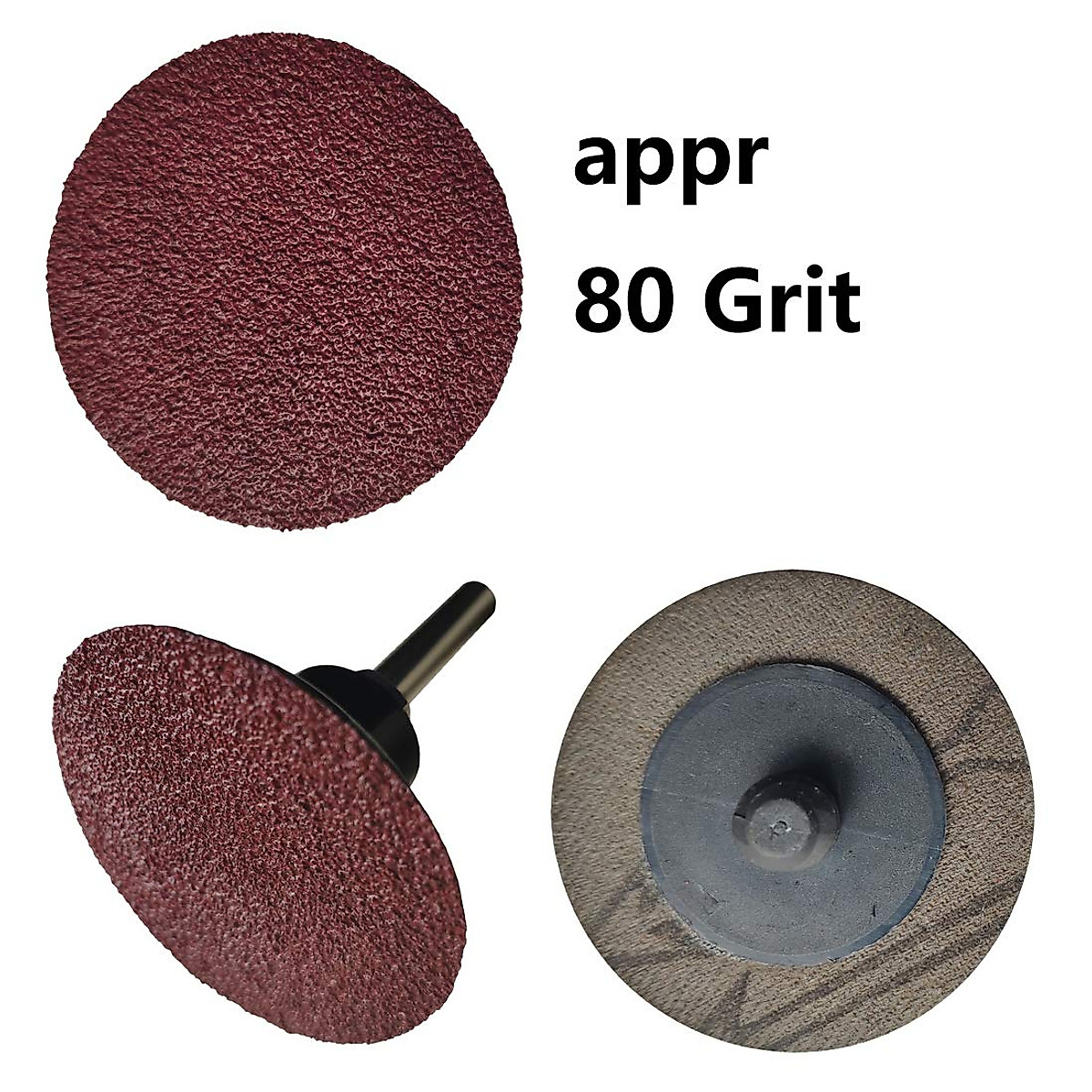 PROSHI Sanding Discs 50 pcs Set, 2-inch roll Lock disc with 1/4 inch Holder, Surface Conditioning Discs for die Grinder Surface Strip Grind Polish Burr Finish Rust Paint Removal