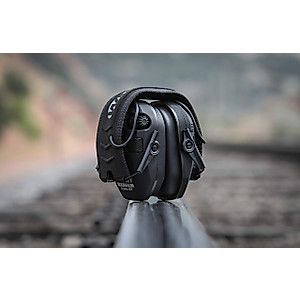 Walker's Razor Slim Electronic Bluetooth NRR 23 dB Hearing Protection Earmuffs for Outdoor/Indoor Shooting Range with Shockproof Carrying Case, Black