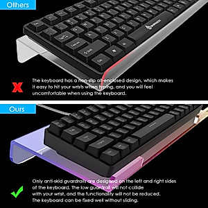 60 Percent Mechanical Gaming Keyboard Blue Switch Wired RGB 18 Backlit,Lightweight Gaming Mouse 6400 DPI,Mousepad,Wirst Rest,RGB Stand for Gamers,Typists-Blue
