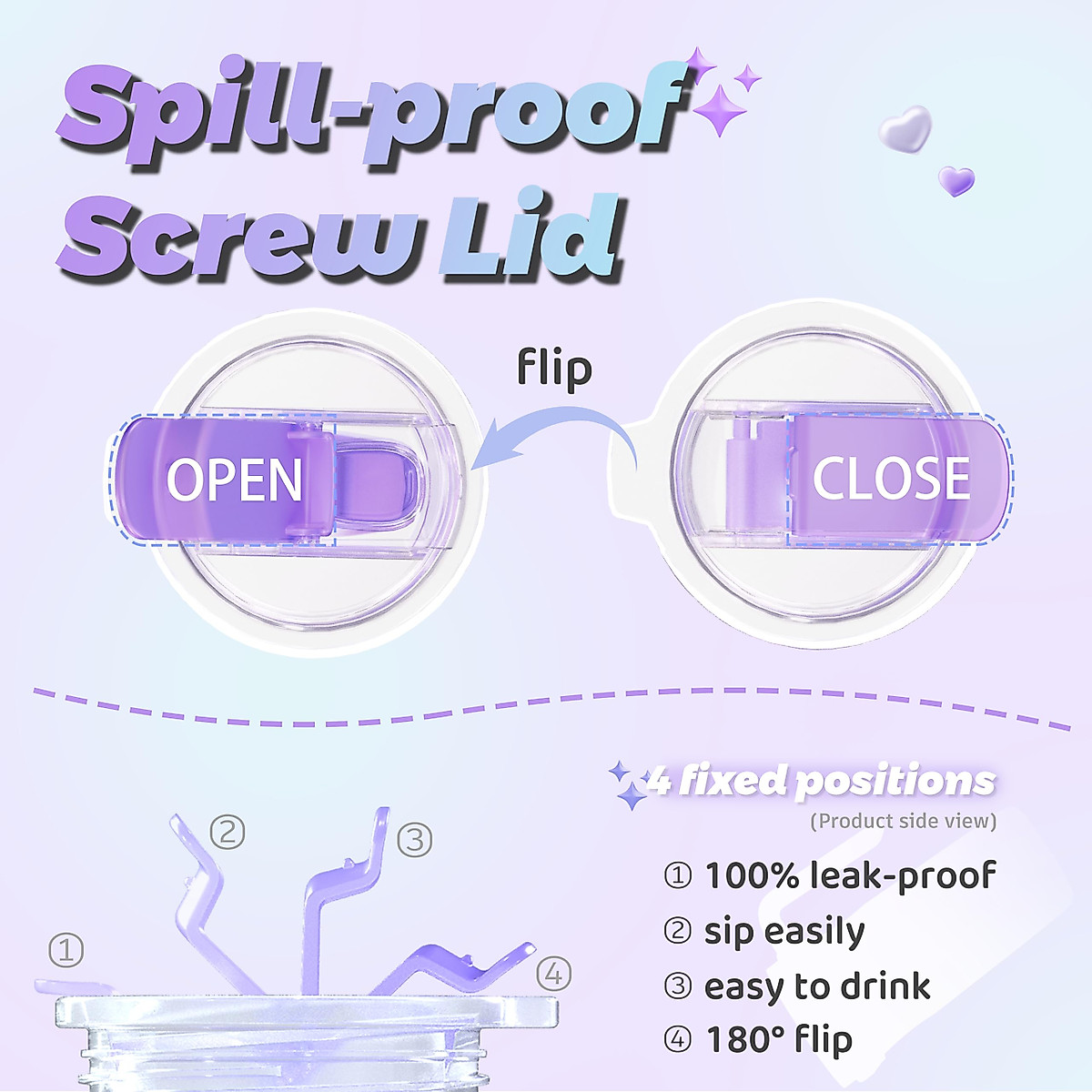 winiwo 20 oz Tumbler with Handle, Easy to Hold, Travel Coffee Mug with Screw Lid, Spill-proof, Insulated Cups, Built-in Up Down Flip, Fit Most Car Cup Holders, Commute, School, Home, Office