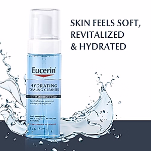 Eucerin Hydrating Foaming Daily Facial Cleanser with Hyaluronic Acid, 5 Fl Oz