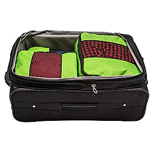 TravelWise Luggage Packing Organization Cubes 5 Pack, Lime, 1 Small, 2 Medium, 2 Large