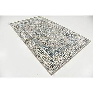 Unique Loom Paris Collection Area Rug - Louisa (5' 1" x 8' Rectangle, Dark Gray/ Beige)