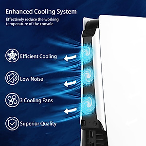 Xbox One X Cooling Fan-External Intelligent Control USB Cooler- 3 Radiator Fans Offer Quiet Efficient Heat Removal for Xbox One X Game Console Controller-Black [xbox_one]