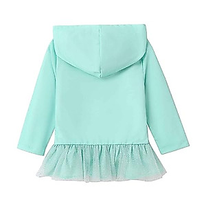 Disney Princess Toddler Big Kid Girls' Hoodies Fashion Zip-Up Long Sleeves Sweatshirts Top, Green, 4-5 Years