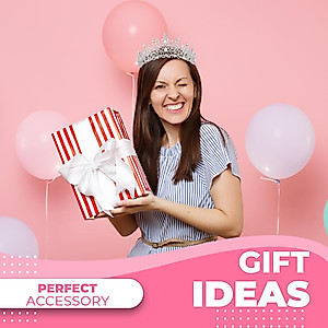 Papoopy Tiara Crown for Women, Headband Hair Accessories for Birthday Wedding Party Costume (Silver)