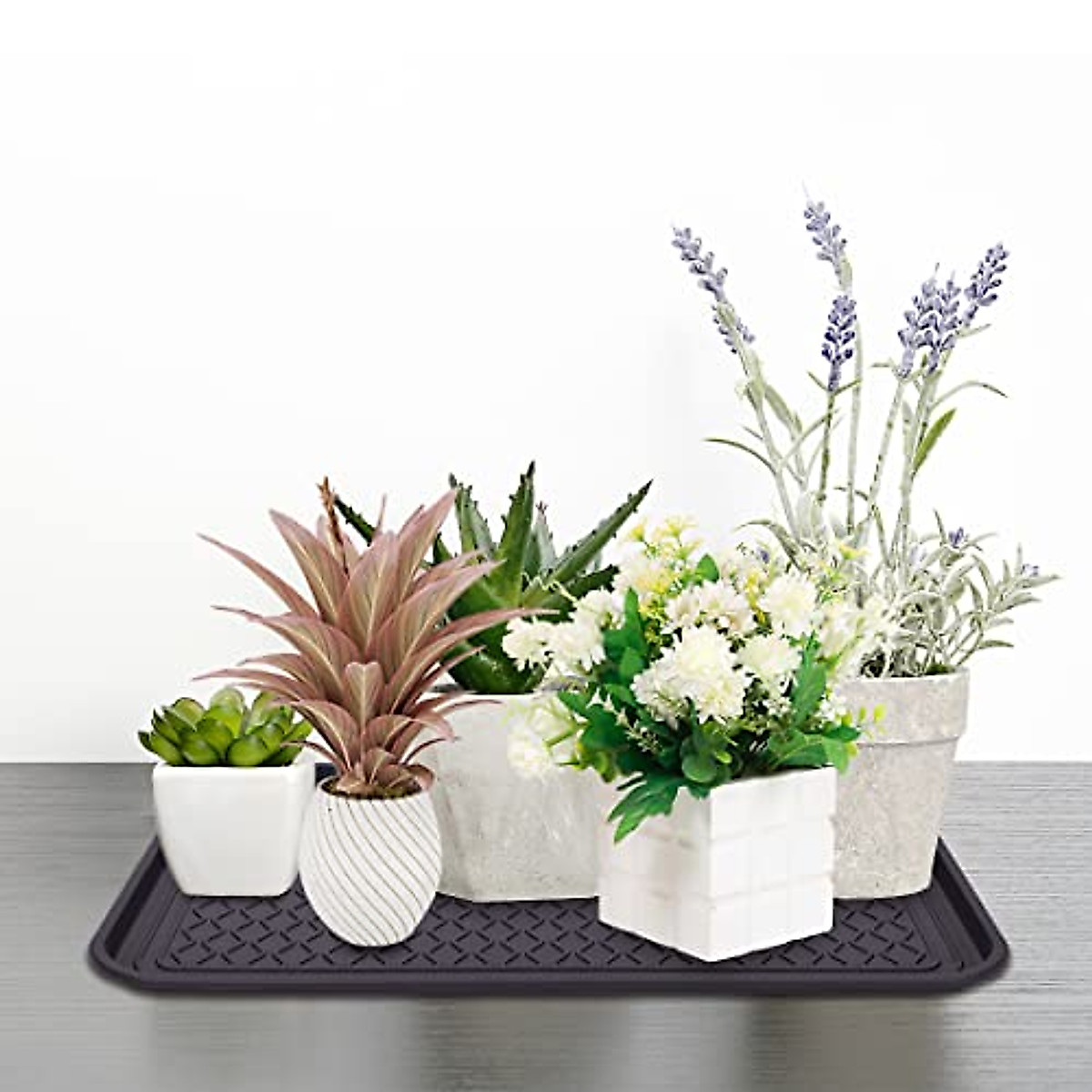 Flyowl Boot Tray for Entryway Indoor, 2 Pack 24 x 16 inch Heavy Duty Shoe Mat for All Weather, Use to Store Shoes&Boot, Pets' Feeder, Plants, Tools.