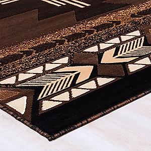 Southwest Native American Indian Chocolate Carpet Area Rug (8 Feet X 10 Feet)