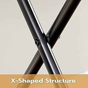 HOOBRO Folding Luggage Racks Set of 2, Suitcase Stand with Fabric Storage Shelf for Guest Room, Metal Luggage Holder, 27 x 15.3 x 22 Inches, Bedroom, Hotel, Space Saving, Black BK04XLP201