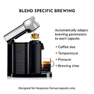 Nespresso Vertuo Coffee and Espresso Machine by Breville, 5 Cups, Chrome