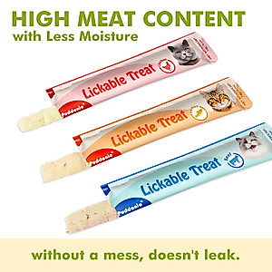 Puddonio High Meat Content Lickable Wet Cat Treats, Healthy Squeezable Soft Puree Cat Snacks - 0.5 Ounces Each Tube, 10 Tubes