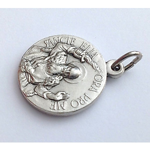 Saint Elias The Prophet Silver Tone Medal - The Patron Saints Medals -100% Made in Italia