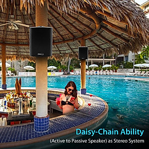 Pyle Pair of Wall Mount Waterproof & Bluetooth 6.5'' Indoor/Outdoor Speaker System, with Loud Volume and Bass. (Pair, Black. PDWR62BTBK)