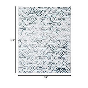 DECOMALL Coronado 8x10ft Area Rugs, Modern Geometric Faux Cowhide Patchwork Rug, Machine Washable Non Slip Carpet for Living Room Bedroom Dinning Room,8x10ft Multi