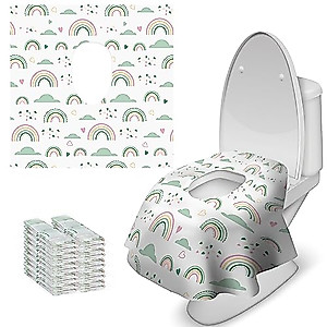 Toilet Seat Covers Disposable, 20 Pcs Extra Large Waterproof Toilet Cover for Toddlers & Adults, Portable Individually Wrapped Travel Essential for Kids Potty Training, Public Restroom, Airplane, Trip