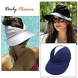 Women Sport Sun Visor Hats,Empty Top Baseball Sun Cap,Womens Sunhats with uv Protection,Sun Hats for Young Girls Women Beach Dark Navy-1pcs