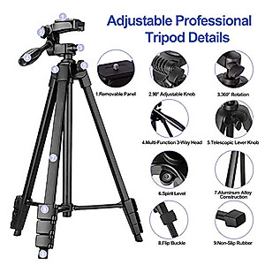 EMART 10" Ring Light with 55" Extendable Tripod Stands, 16 Colors RGB Camera Selfie Ring Light for Photography, Makeup, YouTube Video, Vlogging, Live Streaming