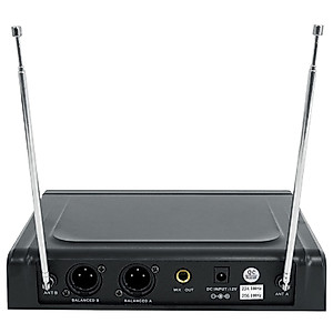 Rockville RWM132V VHF Wireless Dual Handheld Microphone System/High Sensitivity, Black