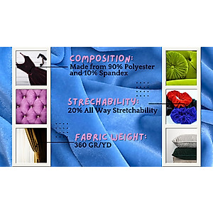 Premium Stretch Velvet Fabric by The Yard - Wrinkle-Resistant - Soft - Upholstery Fabric - Polyester Spandex Blend - for Clothing and Crafts - Durable - Resistant – 58-60 Inches Wide (Olive, 1 Yard)