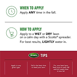 Scotts Turf Builder WinterGuard Fall Lawn Food, 12.5 lb. - Fall Lawn Fertilizer Builds Strong, Deep Grass Roots for a Better Lawn Next Spring - Covers 5,000 sq. ft.