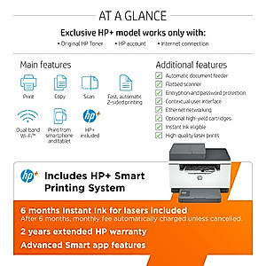 HP LaserJet MFP M234sdwe Wireless Monochrome All-in-One Printer with built-in Ethernet & fast 2-sided printing, HP+ and bonus 6 months Instant Ink (6GX01E)