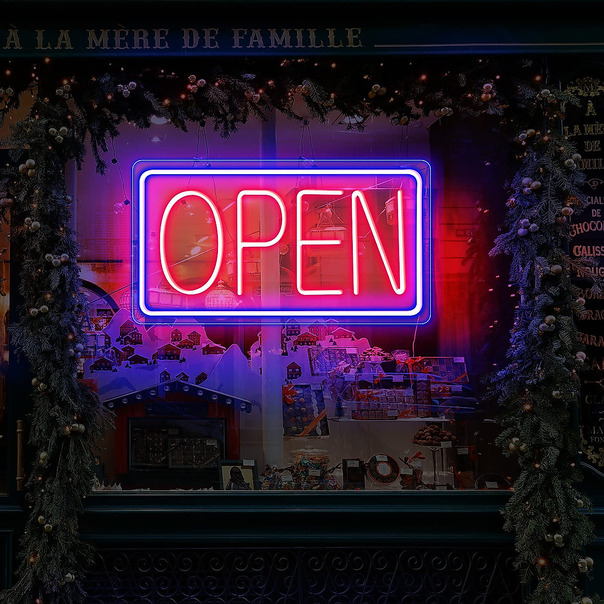 KABOER Neon Open Sign,16"x 9" LED Lights Open Sign Christmas Decoration,New Ultra Bright LED Neon Sign Wall Art for Business Bar Salon Shop Club(OPEN)