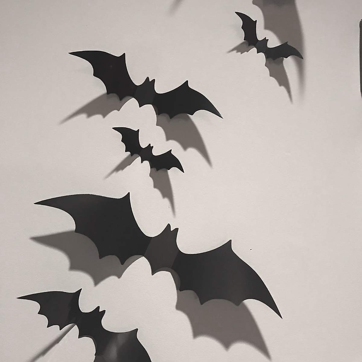 Halloween Bats Wall Decals 56pcs Bat Wall Stickers Halloween 3D Bats for Wall Decoration 4 Size