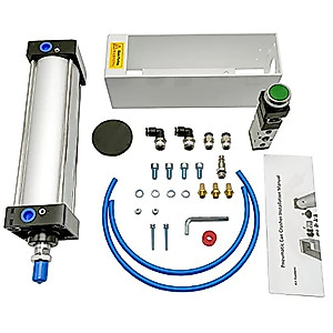 Aluminum Can Crusher, Heavy Duty Pneumatic Cylinder Soda Beer Can Crusher, Eco-Friendly Recycling Tool (Countertop Button Valve)