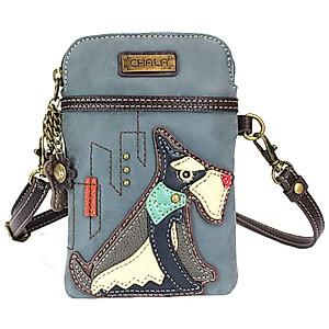 Chala Schnauzer Cellphone Crossbody Handbag - Convertible Strap Schnauzer Mom Gift