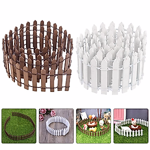 STOBOK 2pcs Mini Fence Mini Wood Fencing DIY Wood Picket Fence Miniature Fence Decoration Decorative Fence Panels Micro Landscape Accessories Fairy Garden Barrier Wooden Sand Table House