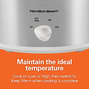 Hamilton Beach 4-Quart Slow Cooker with Dishwasher-Safe Stoneware Crock & Lid, Stainless Steel (33140V)