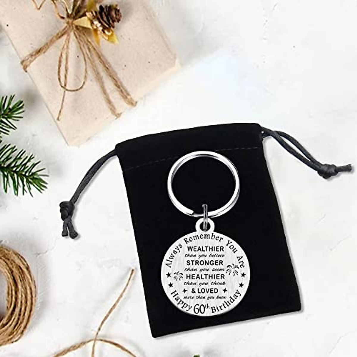 SOUSYOKYO 60th Birthday Gifts for Women Men, Make America Since 1963 Birthday Keychain, 60 Years Old Birthday Gifts ideas, Happy 60th Birthday Decoration Stuff Present