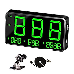 Universal GPS HUD Speedometer C80 Digital Display GPS Head Up Dispaly Speedometer Car Truck Odometer 4.5in Large Screen with Over Speed Warning MPH Fatigue Driving Alarm