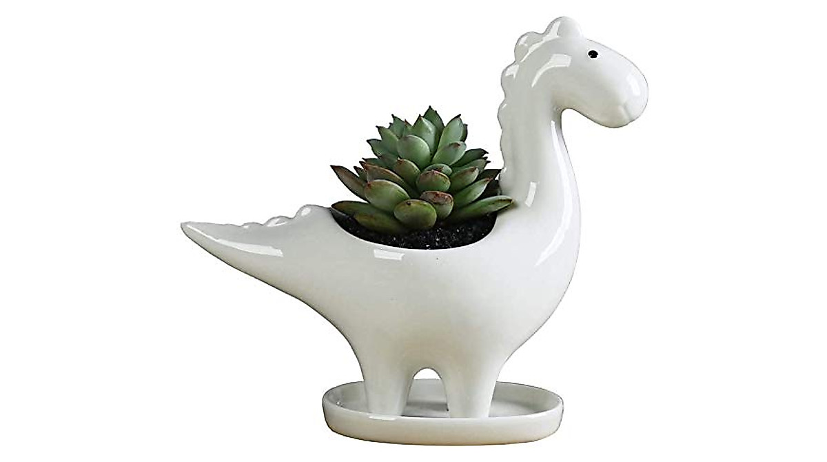 Hica Dinosaur Plant Pot - Creative Ceramic Succulent Vase for Home