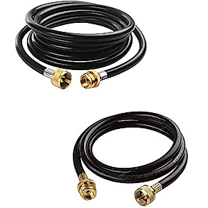 SHINESTAR 12ft and 5ft Propane Hose Extension for Distribution Tree, 1lb lp Hose Assembly with 1in x20 Female Throwaway Cylinder Thread x 1in x20 Male Thread - T and Y Connector