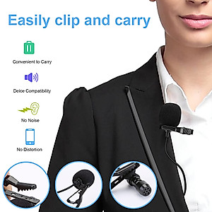 Bokadzi USB Type C Lavalier Microphone, Lavalier MIC, External Lapel Clip MIC Compatible with 2020/2018 iPad Pro, iPad Air 4th, Samsung Galaxy S21, Note 20+/10 Plus 5G, Pixel 5 4 3 XL, 5 Feet