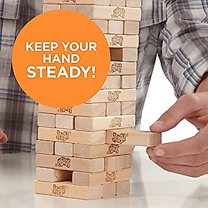Hasbro Gaming Jenga Wooden Blocks Stacking Tumbling Tower, Kids Game Ages 6 and Up (Amazon Exclusive)
