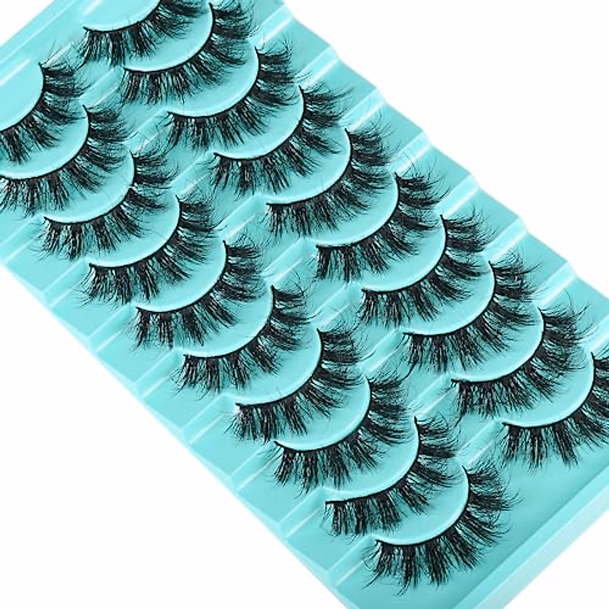 APCYUST Mink Lashes Fluffy Wispy Eyelashes Medium Natural Eye Lash Pack Thick Full Small Strip Eyelash Set Thin Band Russian Strips Lash Extension (Spiky Lash | 11-17mm)