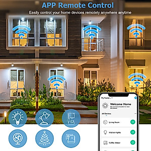 WiFi Smart Plugs 4 Pack, Smart Plugs That Work with Google Home for Voice Control Smart Outlet Plug with Timer APP Remote Control 1875W No Hub Required 2.4G Only, FCC and ETL Listed