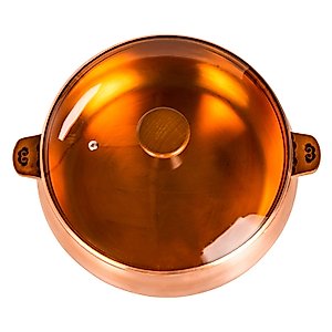 ZhenSanHuan Chinese Traditional old fashioned Copper Hot Pot (6L, double flavor)