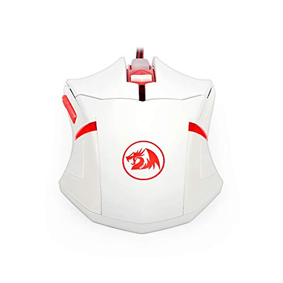 Redragon M601AW Wired 6 Button Gaming Mouse Red LED Backlit Ergonomic Programmable Mouse Centrophorus with Weight Tuning Set 3200 DPI for Windows PC (White)