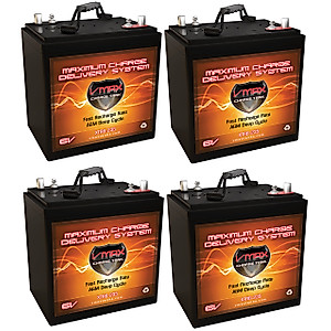 Qty 4 XTR6-235 6V 235AH: 6.48kWh (1.62kWh Each) AGM Solar Battery Bank for Home, RV, or Industrial Qty 4 VMAX Xtreme Series 6V AGM Deep Cycle 235Ah 6 Volt Batteries