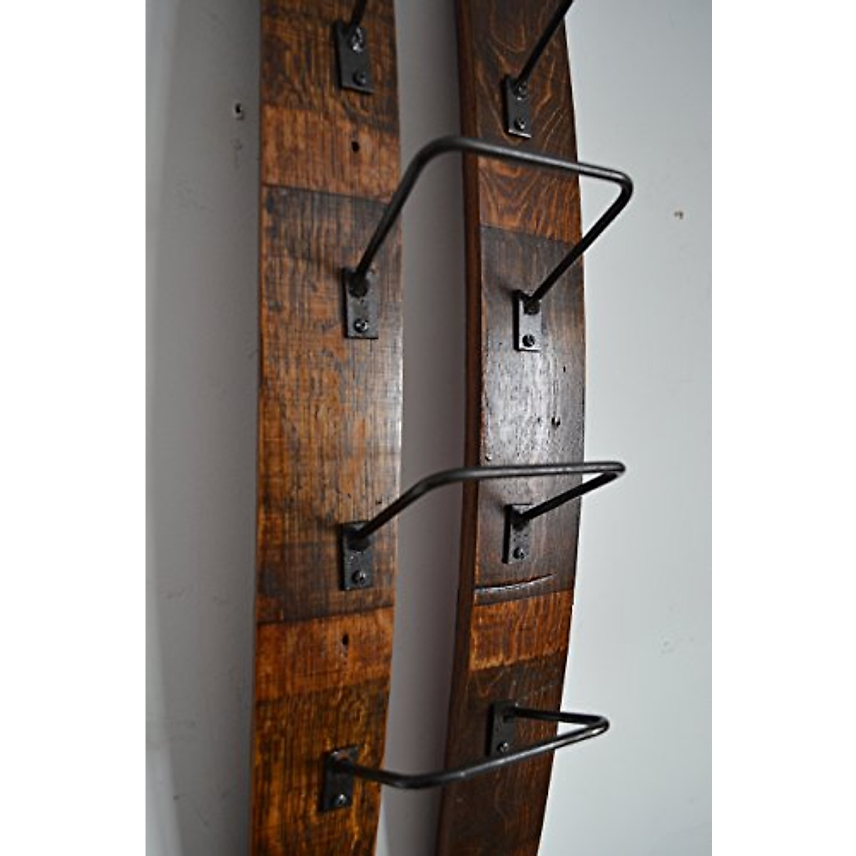 Wine Rack, 5 - Bottle Wine Stave wine rack with steel banding