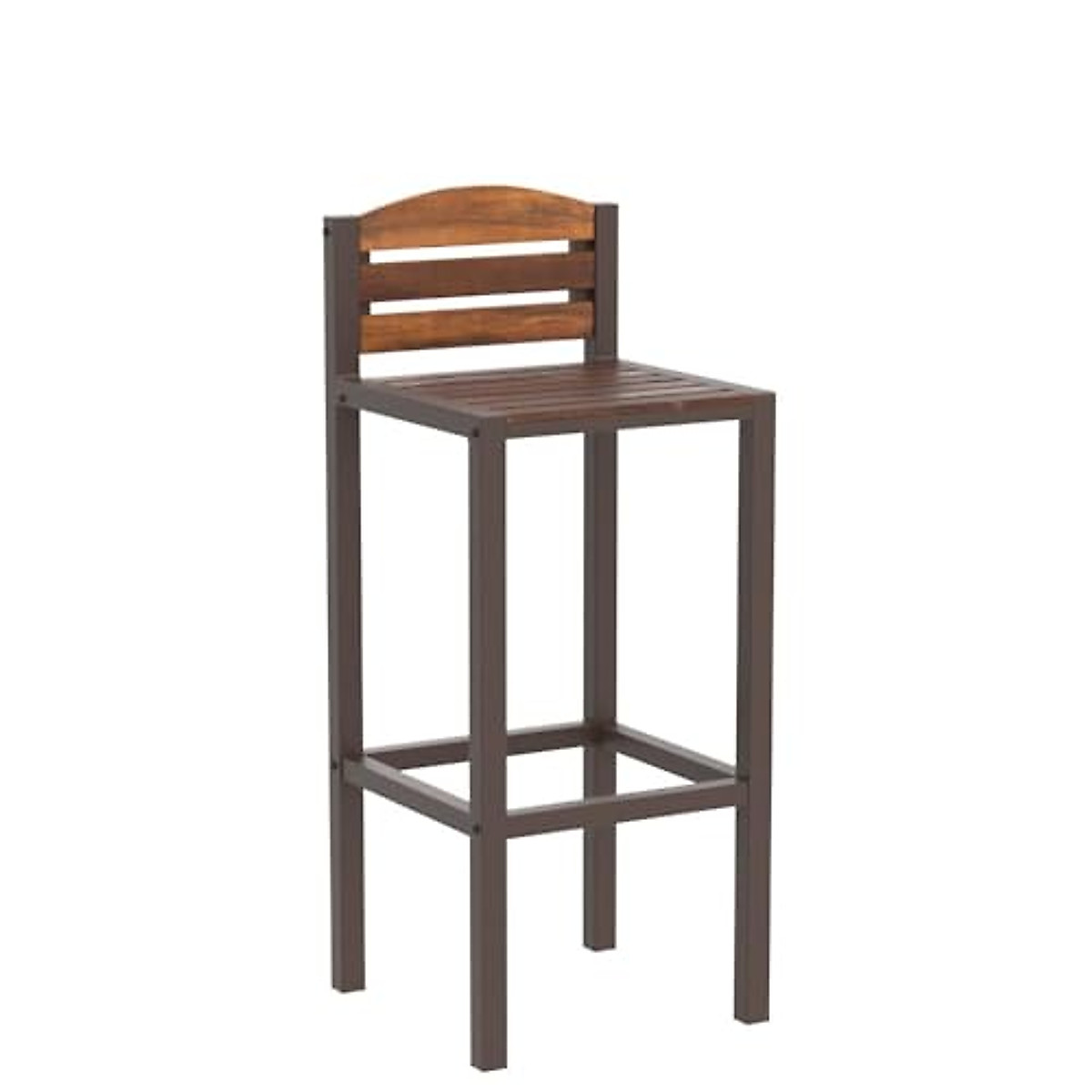 Christopher Knight Home Milos Acacia Barstools, 2-Pcs Set, Dark Brown / Rustic Metal
